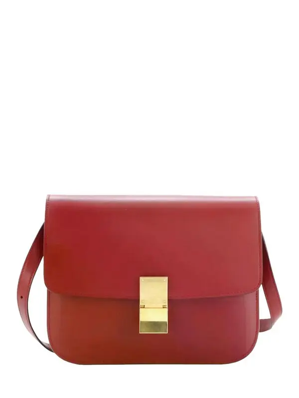 Celine Classic Box Bag Smooth Leather Crossbody Bag - Red