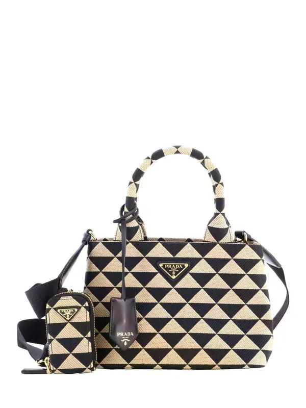 Prada Symbole Jacquard Small Tote Bag - Black