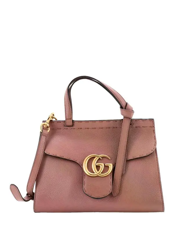 Gucci Gg Marmont Top Handle Mini Satchel - Pink