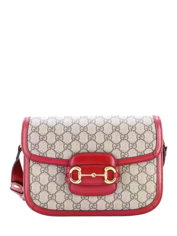 Gucci Horsebit 1955 Gg Coated Canvas Shoulder Bag - Neutrals