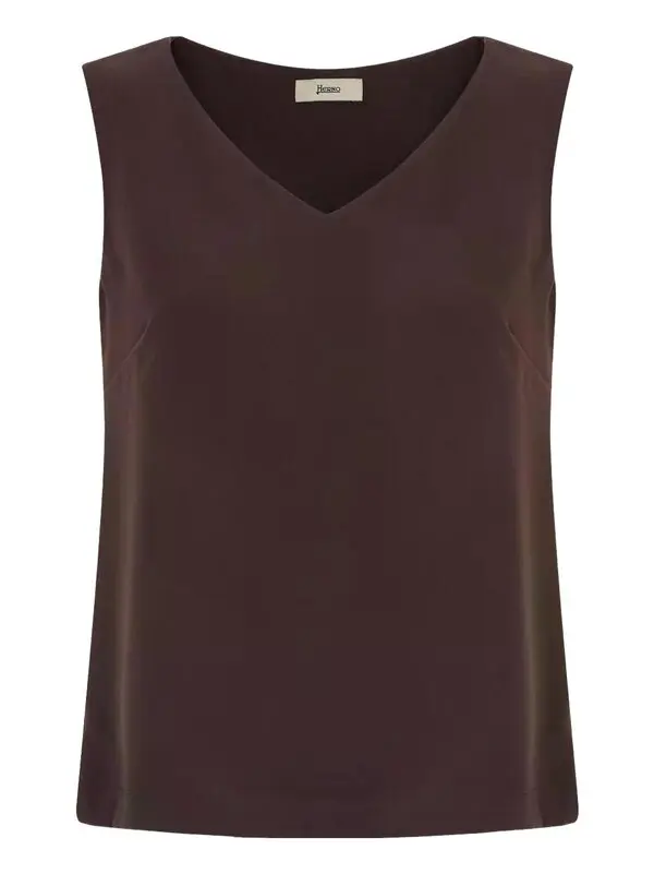 Herno Resort V-neck Top - Brown