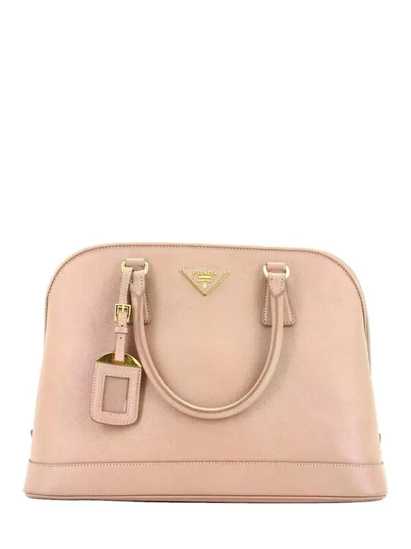 Prada Open Promenade Saffiano Leather Tote Bag - Neutrals