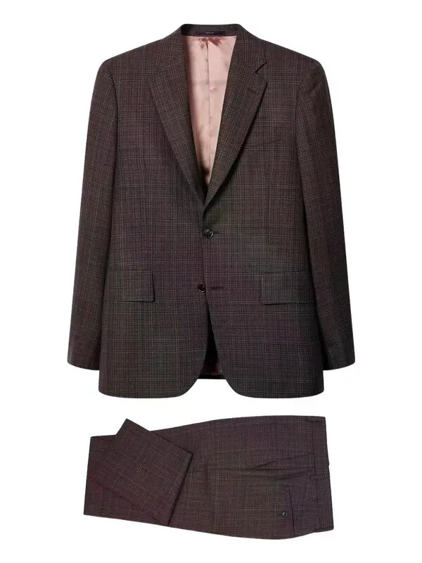 Paul Smith The Brierley Checked Wool Suit - Brown