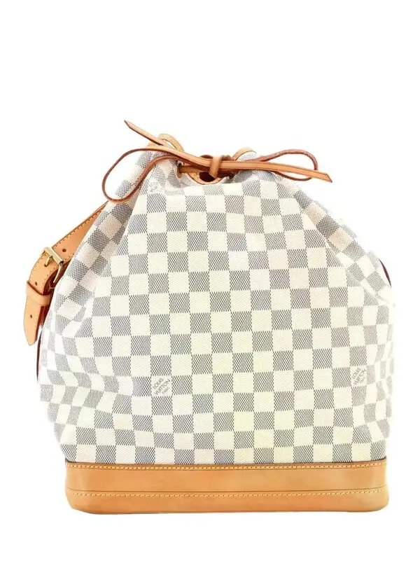 LOUIS VUITTON Noe Handbag Damier Large Bucket Bag - White