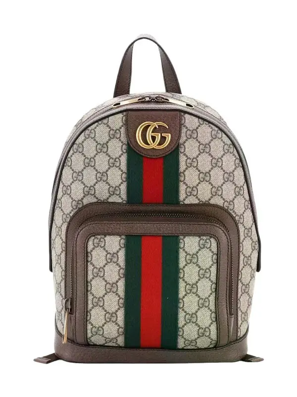 Gucci Ophidia Gg Coated Canvas And Leather Backpack - Brown