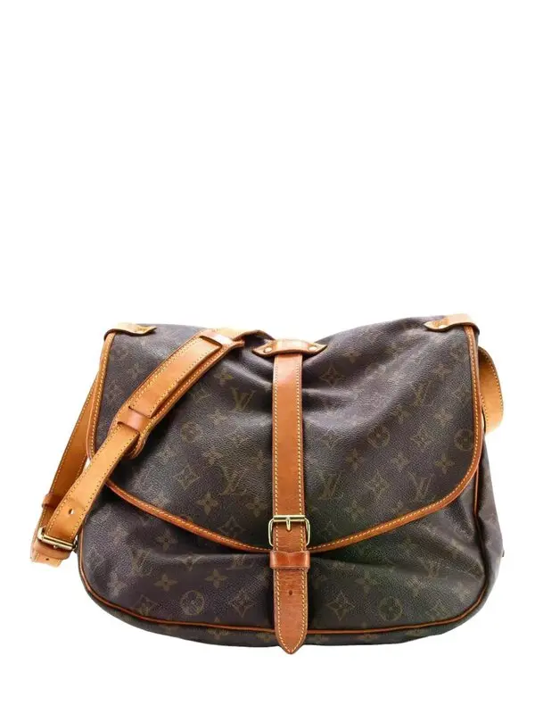 LOUIS VUITTON Saumur Handbag Monogram Canvas 35 Crossbody Bag - Brown