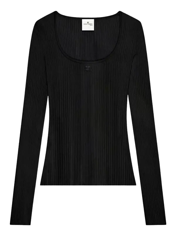 COURREGES Ribbed-knit Sweater - Black
