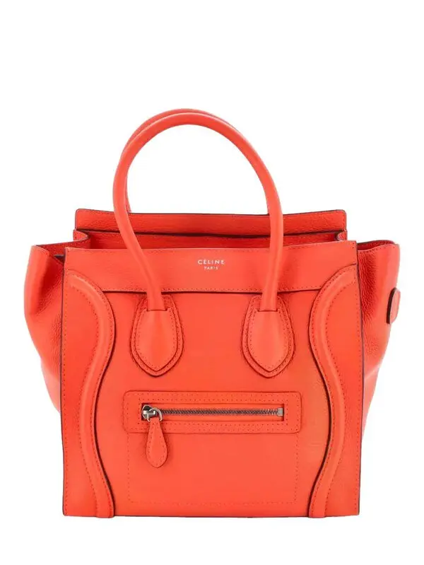 Celine Luggage Micro Tote Bag Grainy Leather - Orange