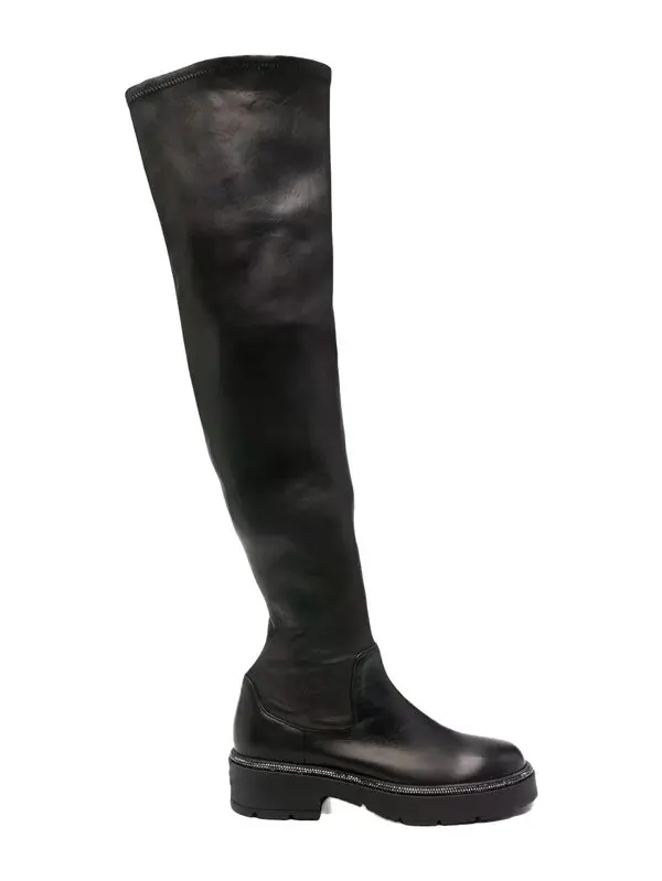 Rene Caovilla 40mm Embellished Knee-high Boots - Black