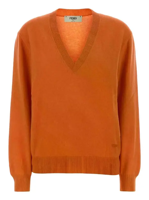 Fendi V-neck Top - Orange