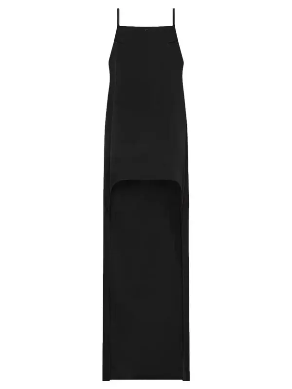 COURREGES Backless Satin Long Dress - Black