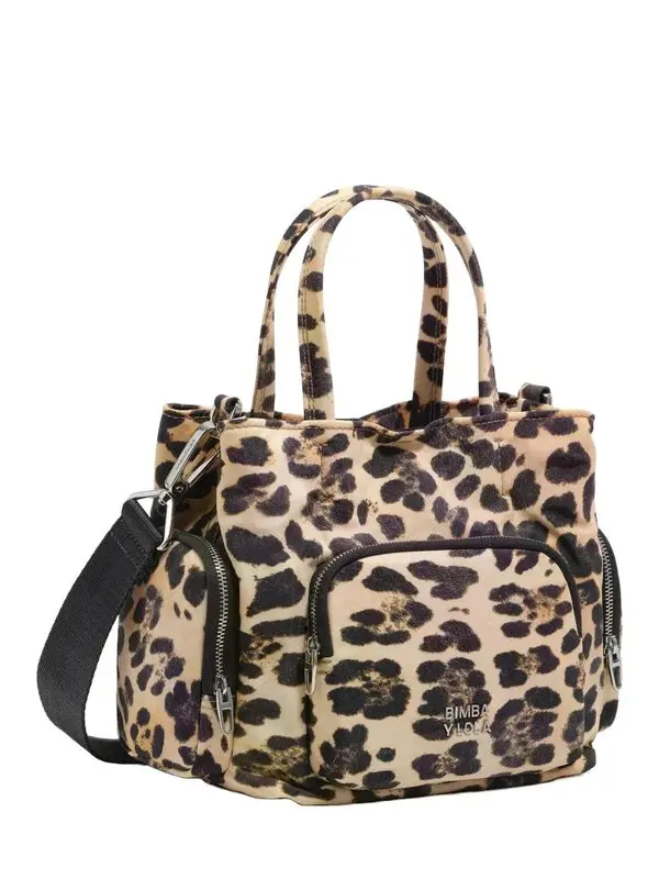 Bimba Y Lola Leopard-pattern Zip-fastening Mini Bag - Neutrals