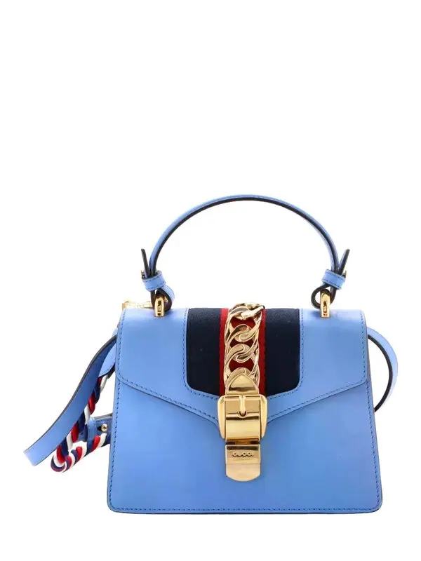 Gucci Sylvie Top Handle Mini Satchel - Blue