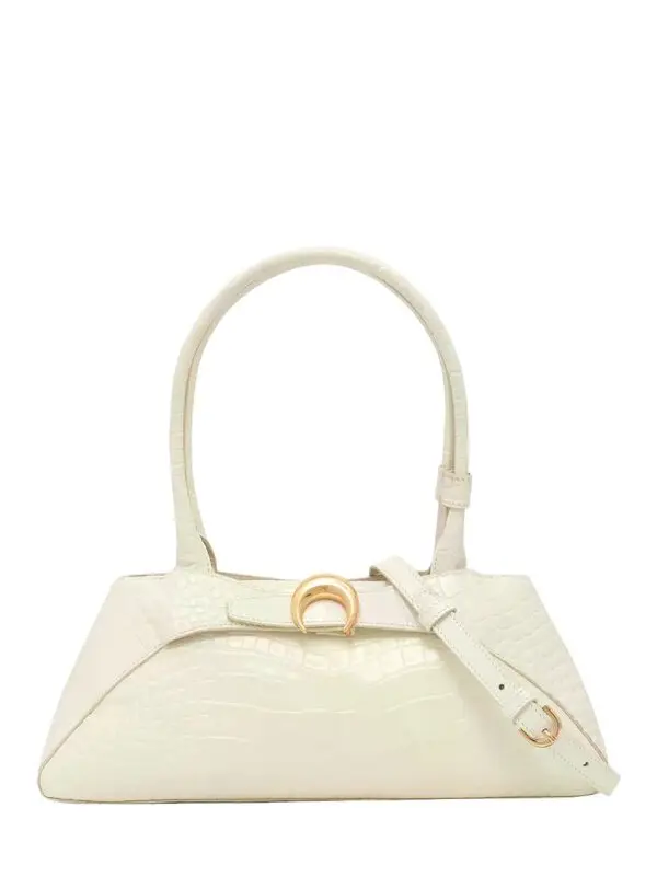MARINE SERRE Aurora Crocodile-embossed Tote Bag - White
