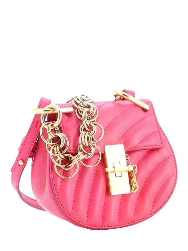 Chloé Drew Bijou Quilted Leather Nano Crossbody Bag - Pink