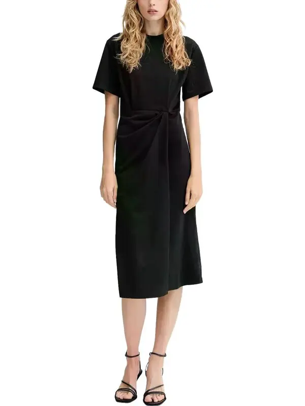 SESSUN Short Sleeve Midi Dress - Black