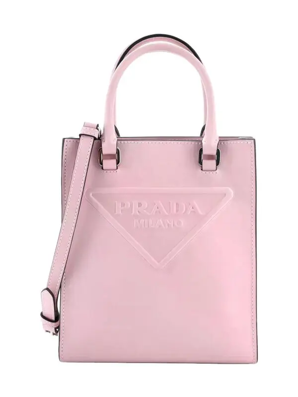 Prada Logo Drill Tote Mini Crossbody Bag - Pink