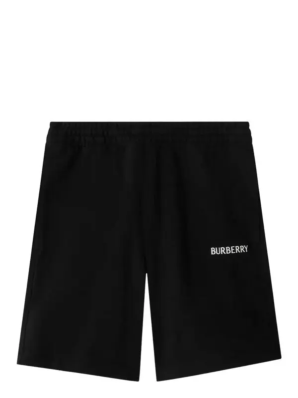 Burberry Logo Cotton Track Shorts - Black