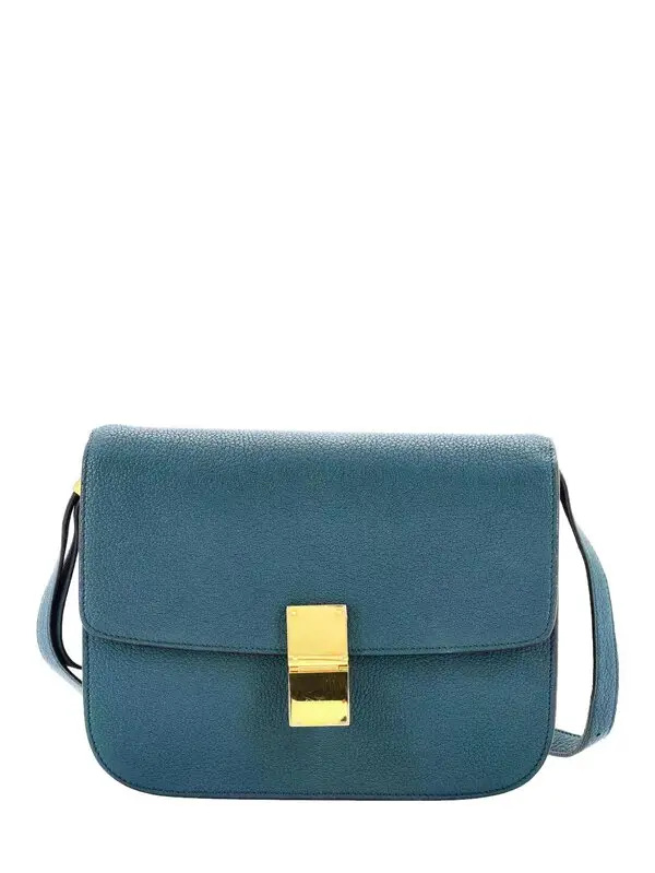 Celine Classic Box Bag Grainy Leather Medium Crossbody Bag - Green