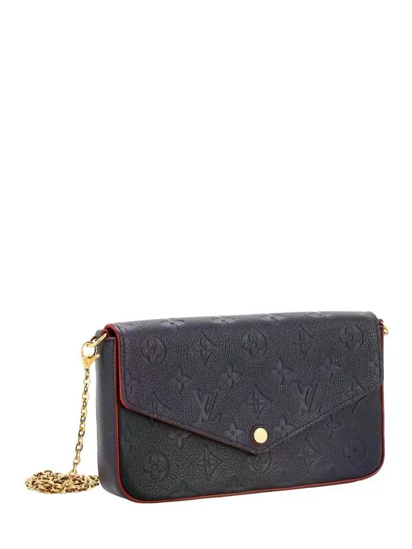 LOUIS VUITTON Felicie Pochette Monogram Empreinte Leather Crossbody Bag - Blue