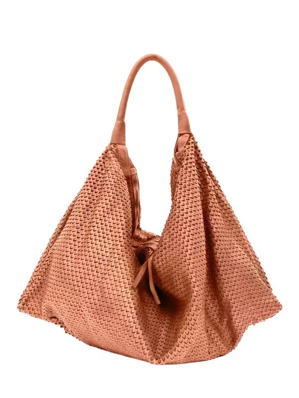 SOMMET Textured Zip Shoulder Bag - Brown