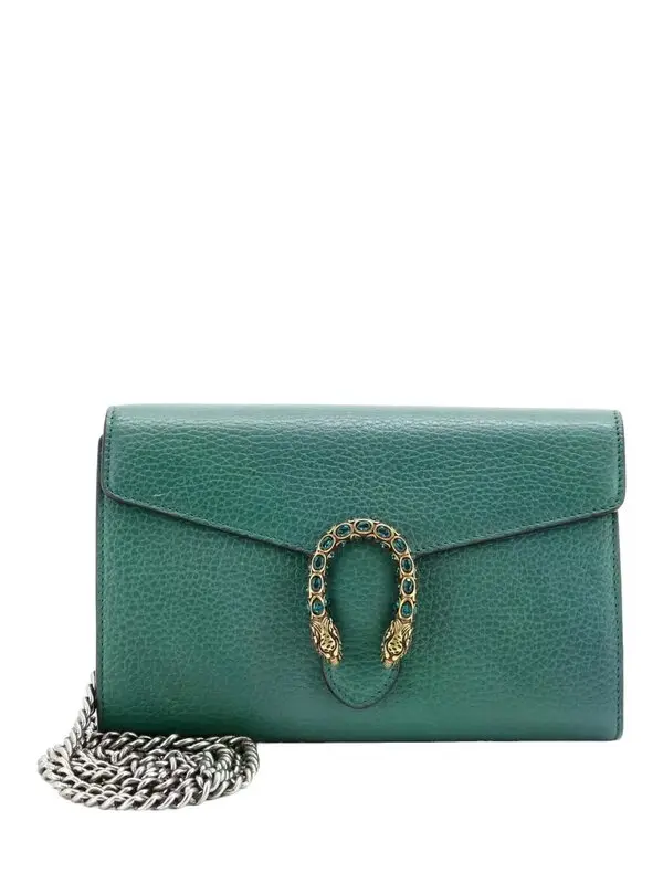 Gucci Dionysus Chain Wallet With Embellished Detail - Green