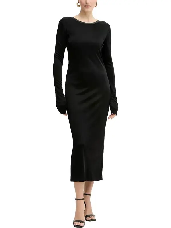 Patrizia Pepe Long-sleeve Midi Dress - Black