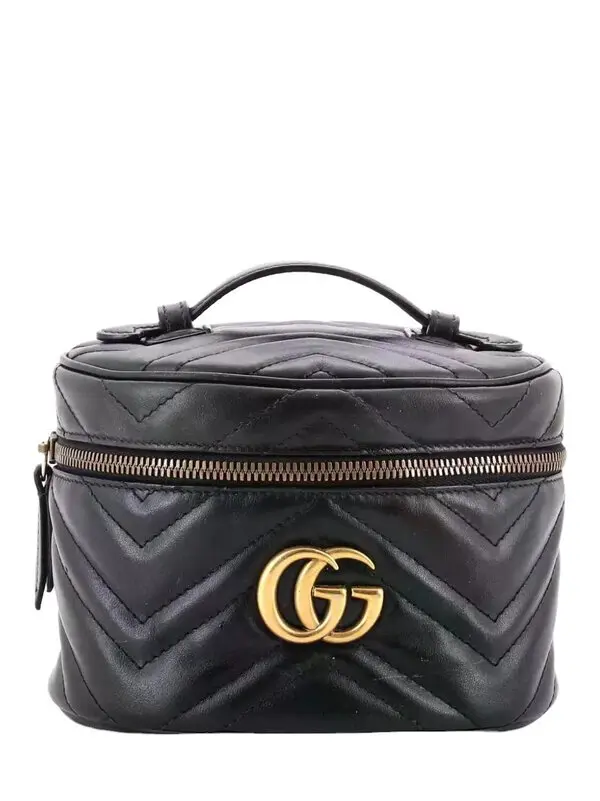 Gucci Gg Marmont Vanity Matelassé Leather Mini Backpack - Black