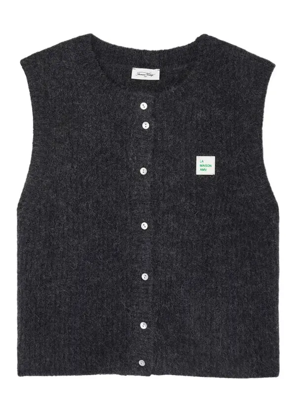 American Vintage Sleeveless Button Vest - Grey