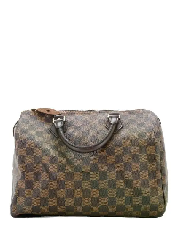 LOUIS VUITTON Speedy Handbag Damier 30 Satchel - Brown