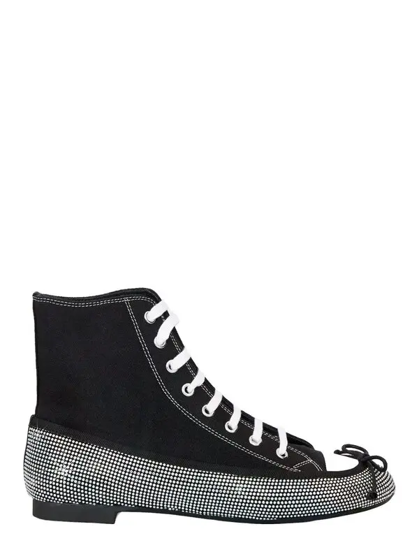 Marco De Vincenzo Crystal-embellished Lace-up Sneakers - Black