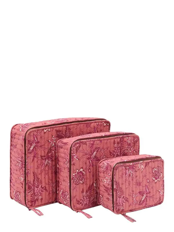 Ulla Johnson Floral Print Packing Cubes Set - Oleander