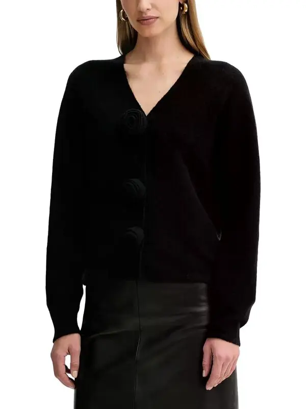 Liviana Conti Gabriela Rose-button Cardigan - Black