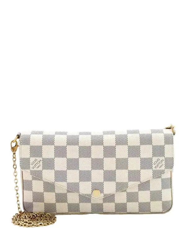 LOUIS VUITTON Felicie Pochette Damier Crossbody Bag - White
