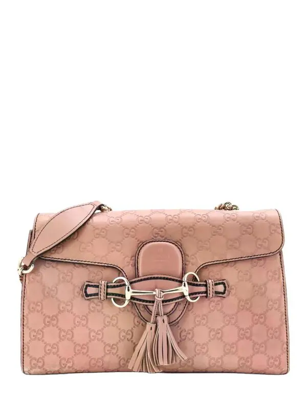 Gucci Emily Chain Flap Bag Sisma Leather Medium - Neutrals