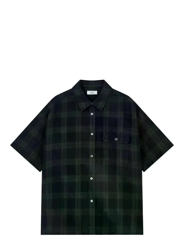 STUDIO TOMBOY Checked Short-sleeve Shirt - Green