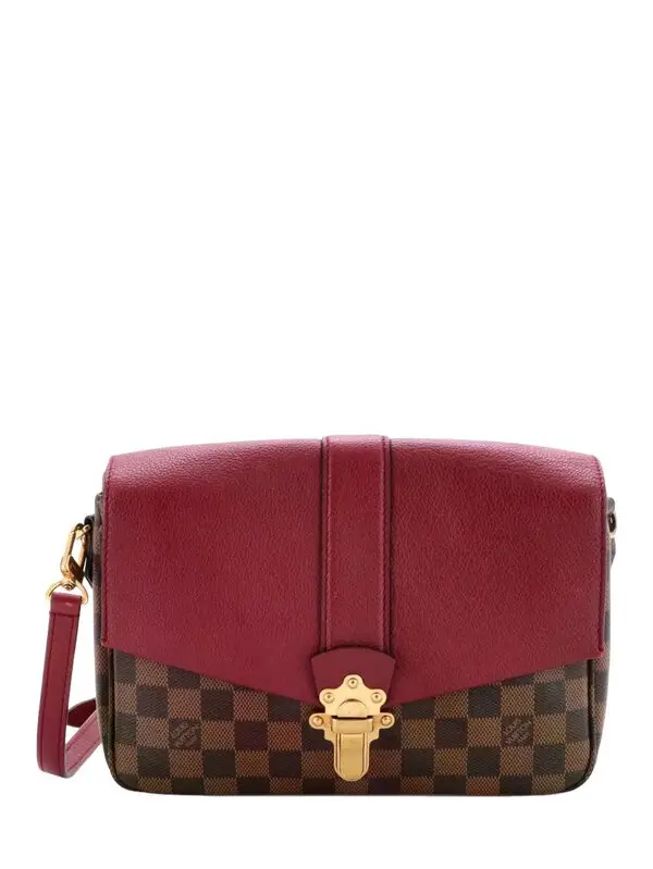 LOUIS VUITTON Clapton Handbag Damier Leather Pm Crossbody Bag - Brown