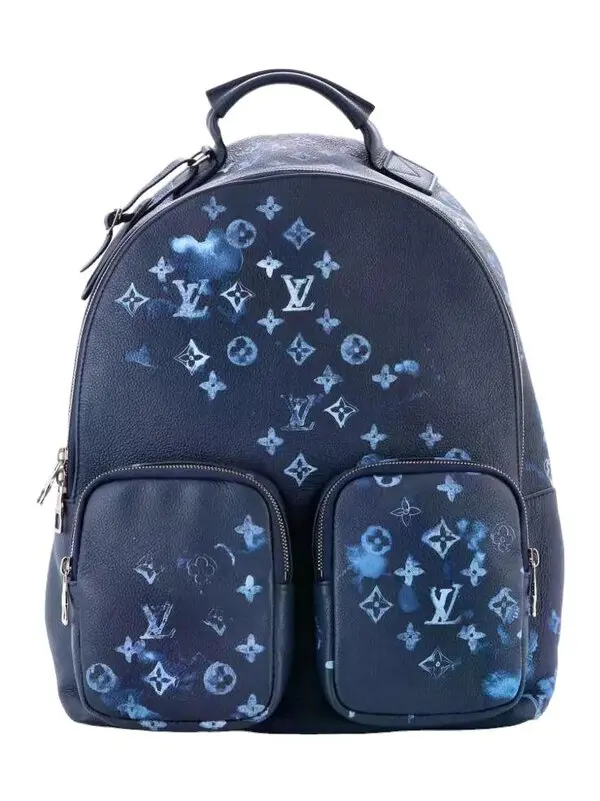 LOUIS VUITTON Limited Edition Monogram Ink Watercolor Leather Backpack - Blue