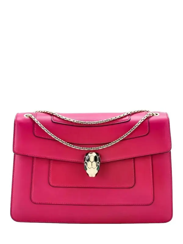 BVLGARI Serpenti Forever Leather Shoulder Bag - Pink