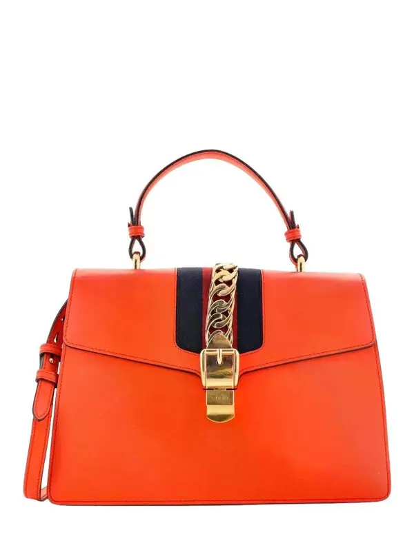Gucci Sylvie Top Handle Satchel - Orange