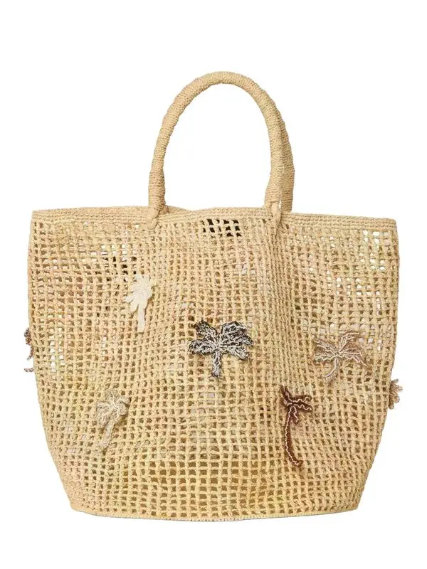 Alanui Palm-tree Raffia Tote Bag - Neutrals