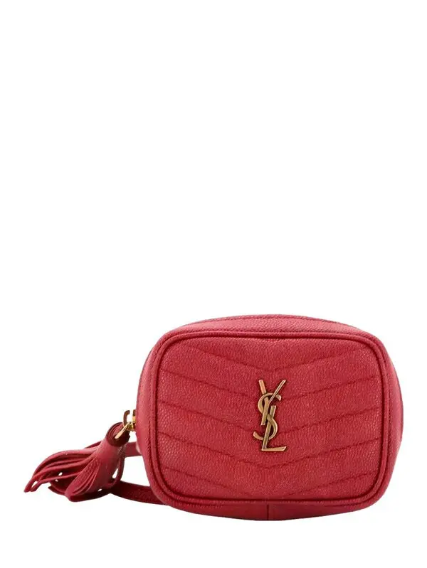 Saint Laurent Lou Camera Bag Matelasse Chevron Leather Baby Crossbody Bag - Red
