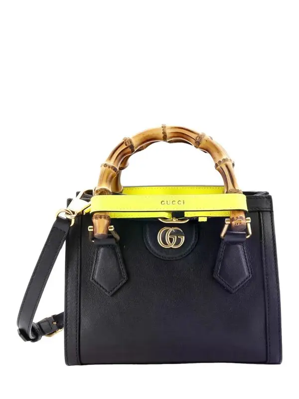 Gucci Diana Nm Bamboo Handle Leather Mini Crossbody Bag - Black
