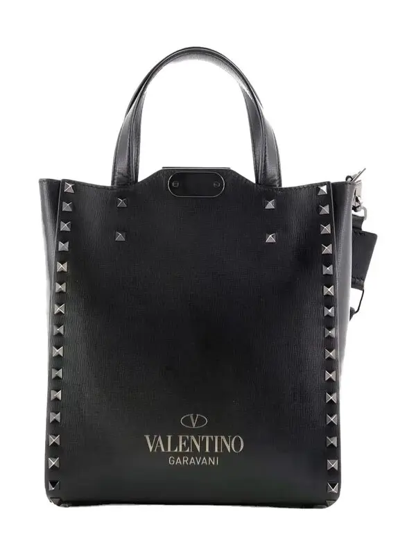 Valentino Garavani Rockstud Alcove Leather Medium Tote Bag - Black