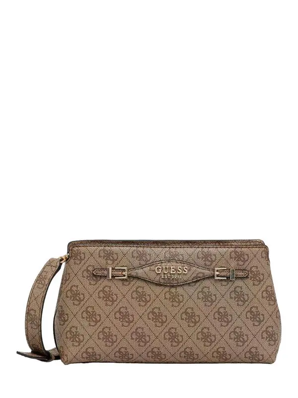 Guess Patterned Cross Body Bag - Brown