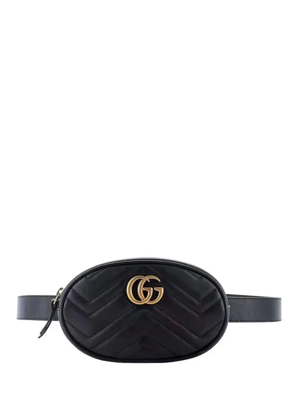 Gucci Gg Marmont Matelassé Leather Belt Bag - Black