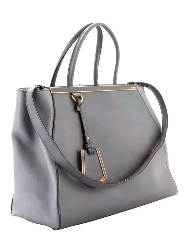 Fendi 2jours Leather Tote Bag - Neutrals