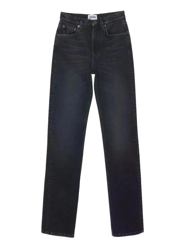 Jean Paul Gaultier Logo-patch High-waist Straight-leg Jeans - Black