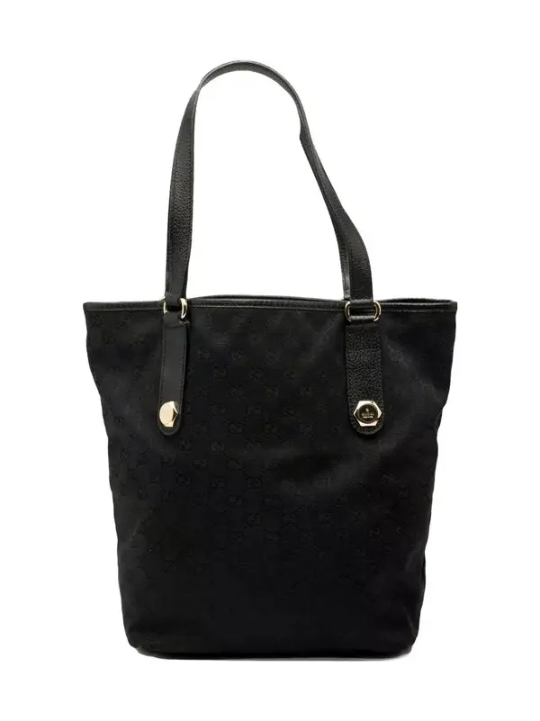 Gucci Gg Canvas Charmy Tote Bag - Black