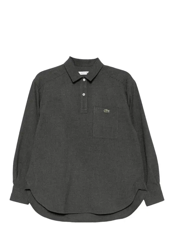 Lacoste Logo Flannel Blouse - Grey